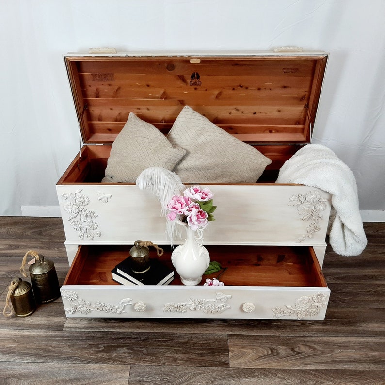 Sold Work Sample VINTAGE CEDAR CHEST Blanket Box Storage Chest Shipping ...
