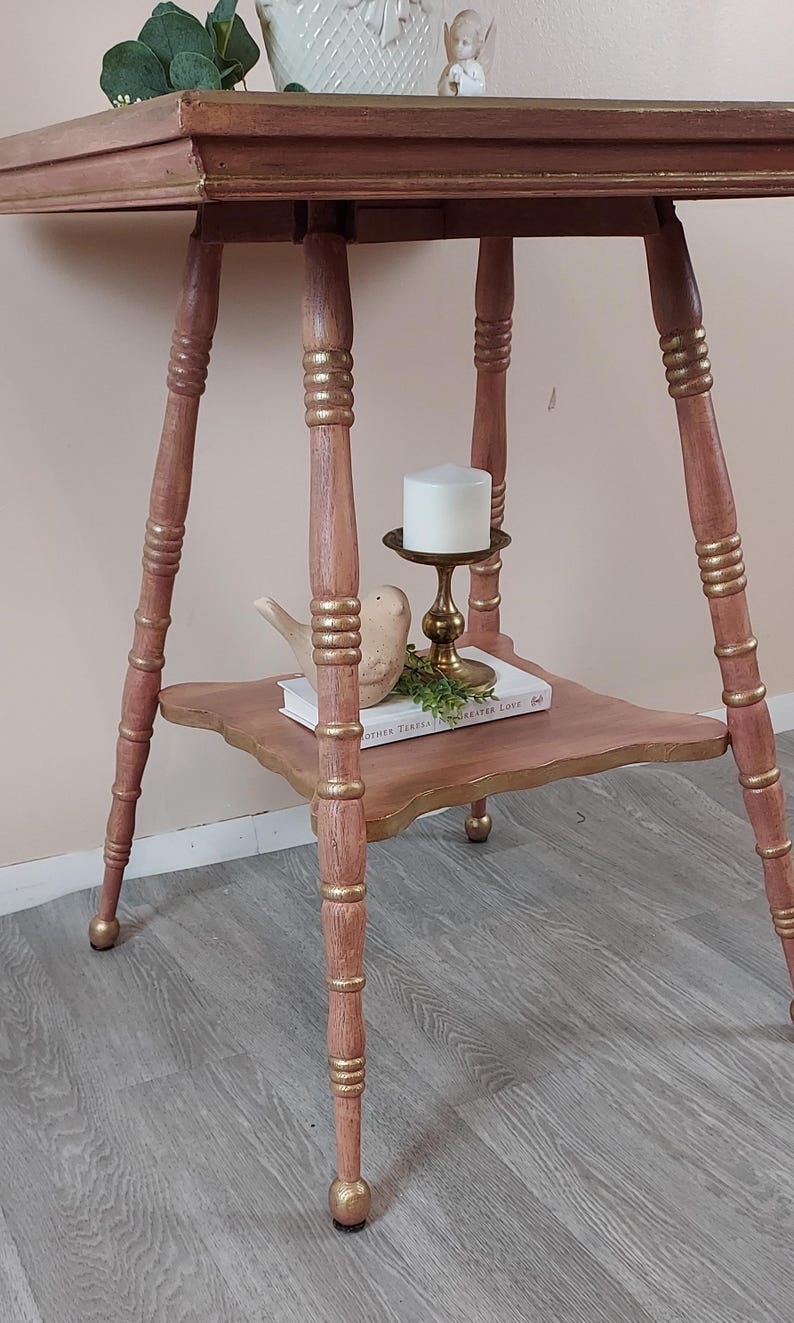 Sunflower Accent Table: Square Fall Decor, Gold Gilding - Etsy