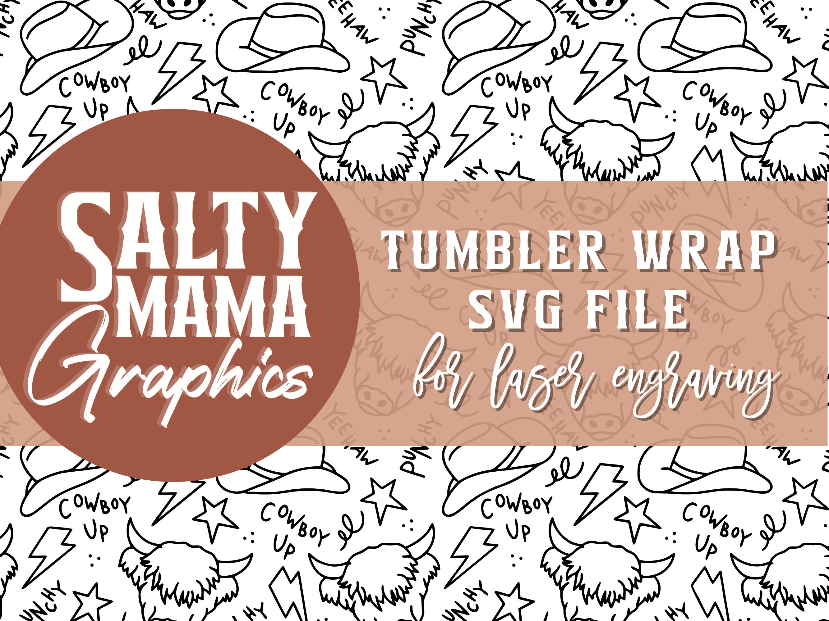 Punchy Seamless 30 Oz Tumbler Wrap & File for Engraving | DIGITAL FILE ...