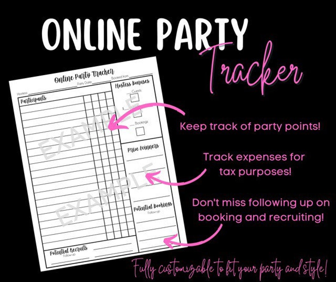 Virtual Party CHECKLIST - Online Facebook Party Tracker for Direct ...