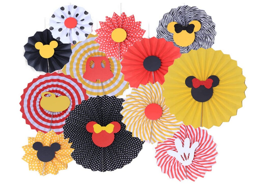 Mickey Mouse Birthday Party Decor Minnie Mouse Birthday 12 Pcs Red ...