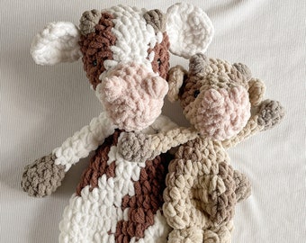 Heirloom Highland Cow Crochet Lovey Snuggler - Etsy
