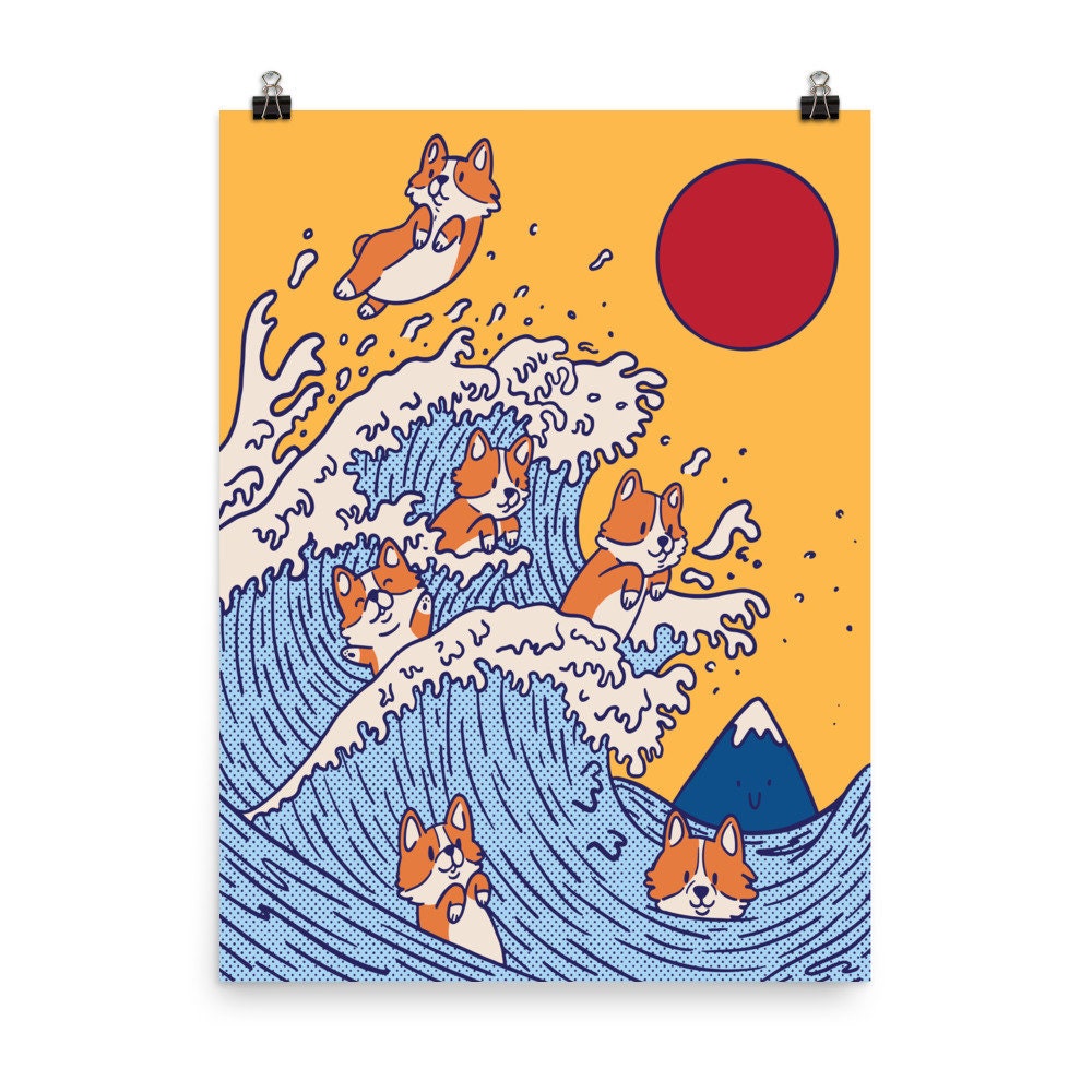 The Great Wave of Corgis Gift for Welsh Corgis Lovers and - Etsy UK