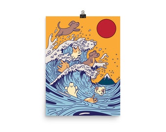 The Great Wave off Axolotls Japanese Hokusai Wall Art Great - Etsy