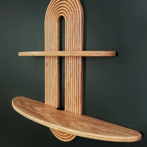 Floating MCM Shelf With Reeded Design, Mid-century Modern Wall Mount ...