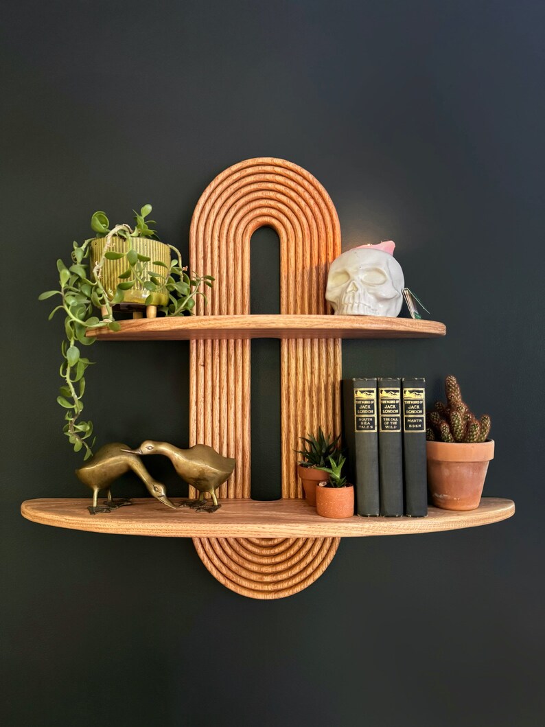 Floating MCM Shelf With Reeded Design, Mid-century Modern Wall Mount ...