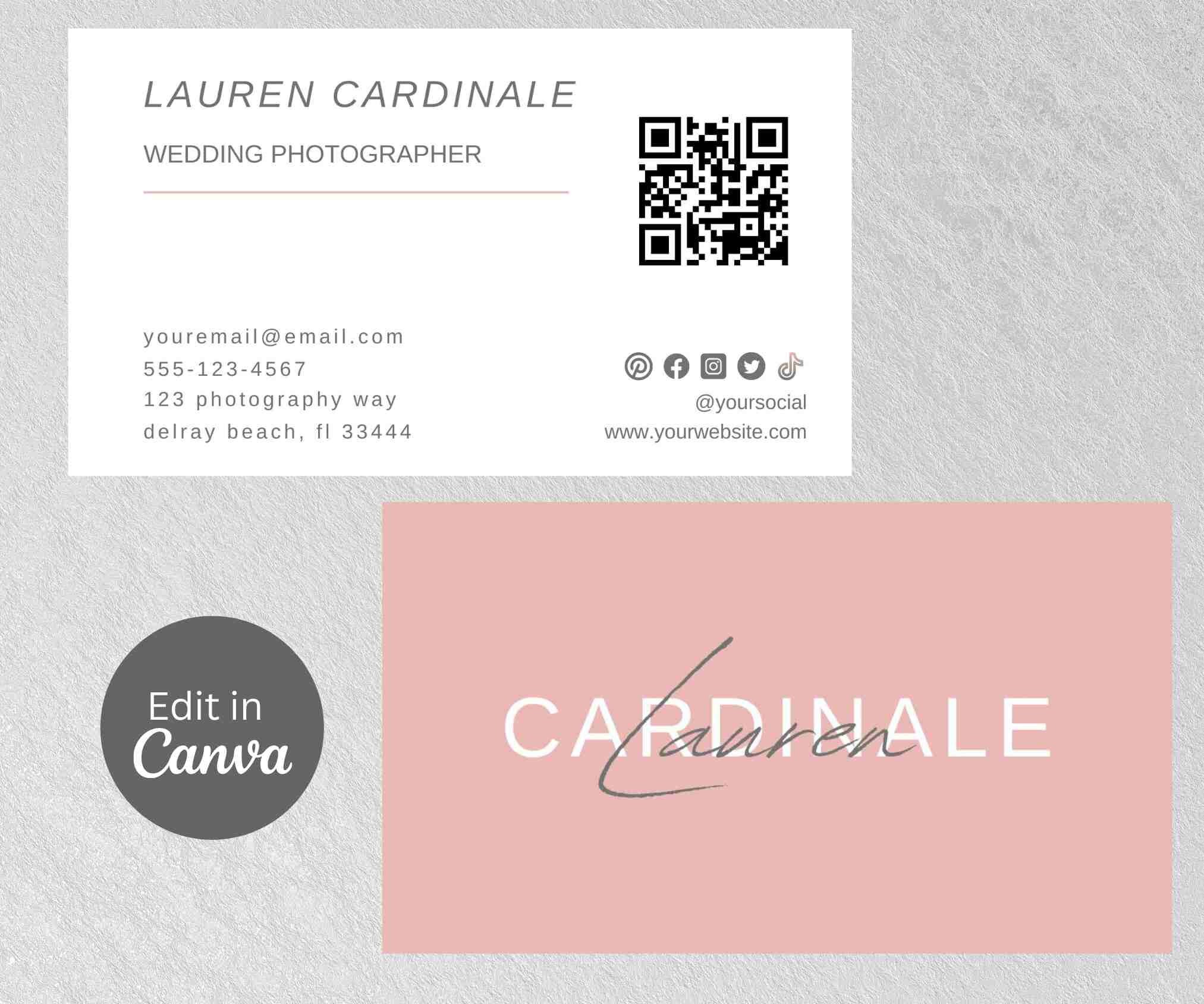 QR Code Business Card, QR Codes Template, Minimalist Business Cards ...