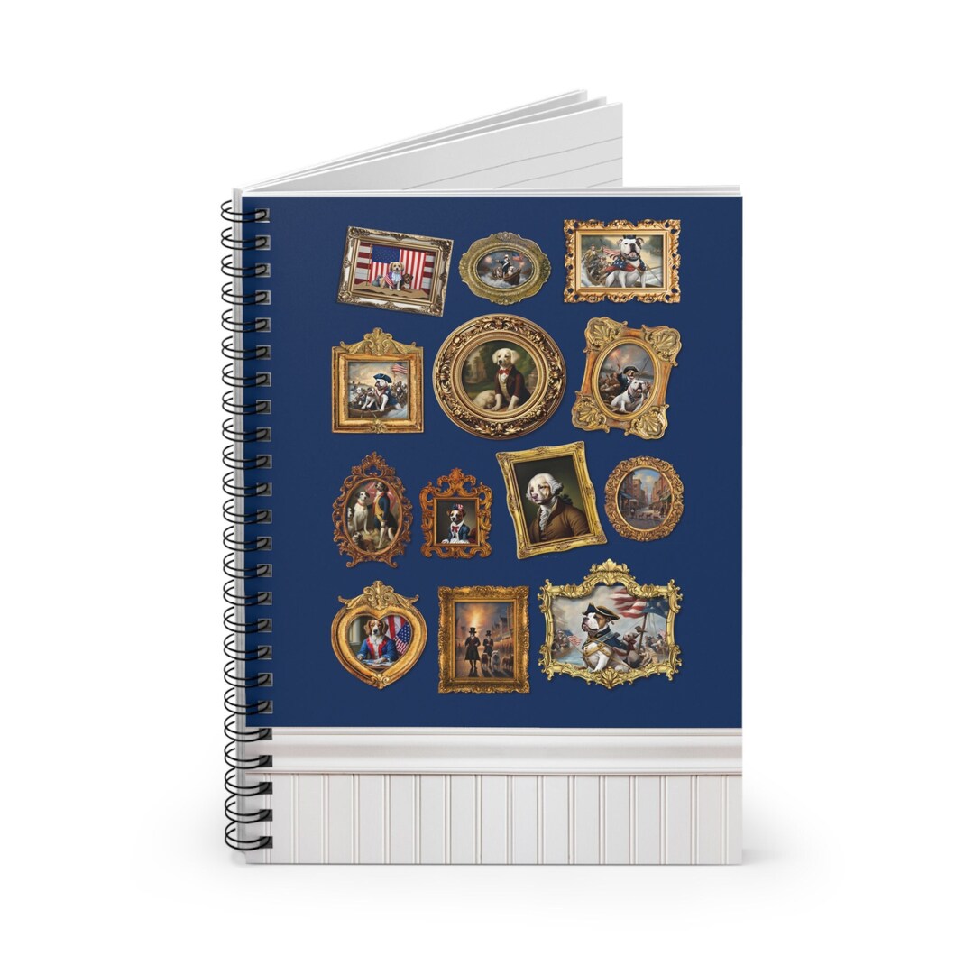 Americana Dogs of Liberty (old Glory Blue) Spiral Notebook - Ruled Line ...
