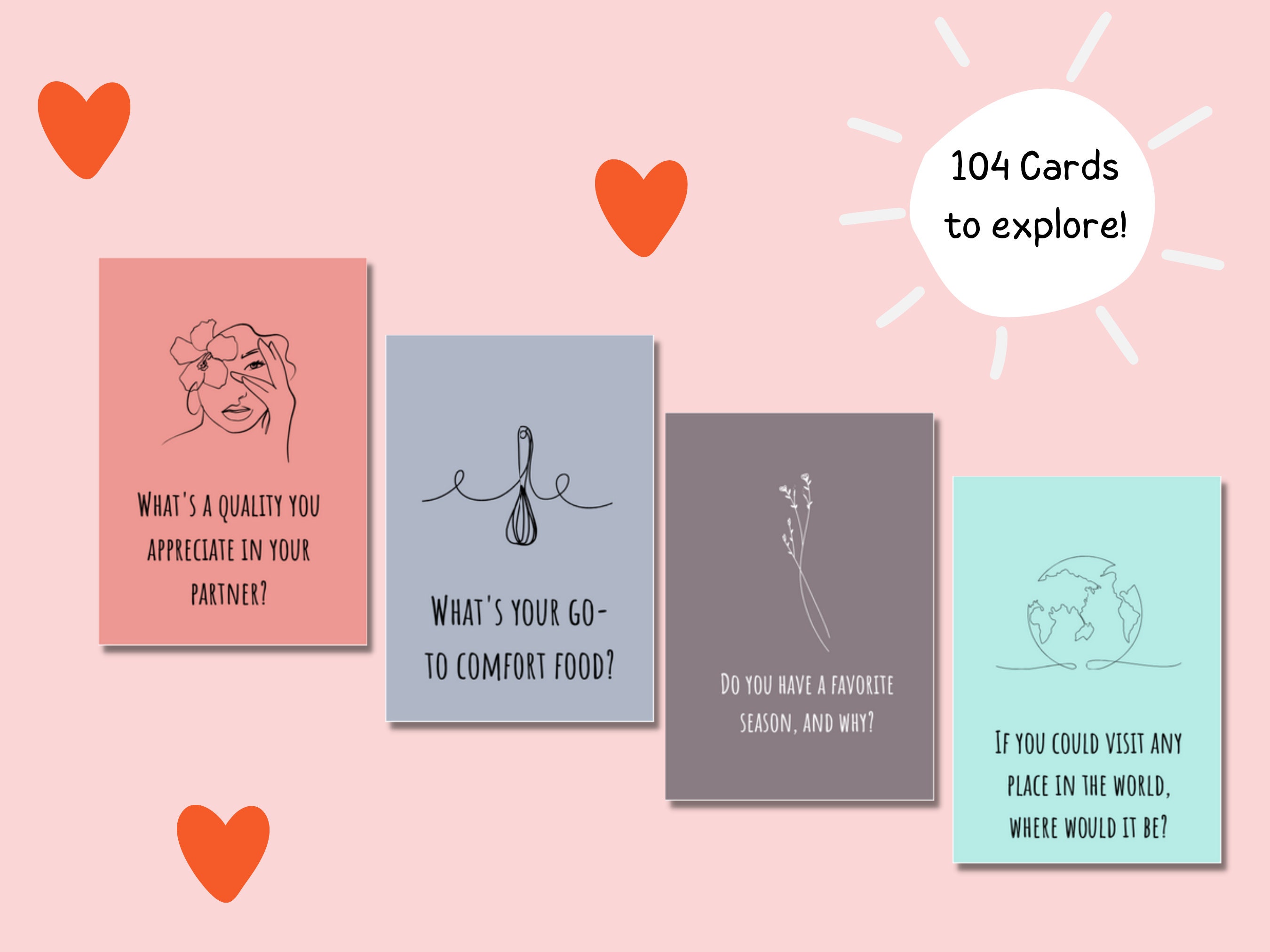 Couple Conversation Card | Getting to Know Each Other| Icebreaker ...
