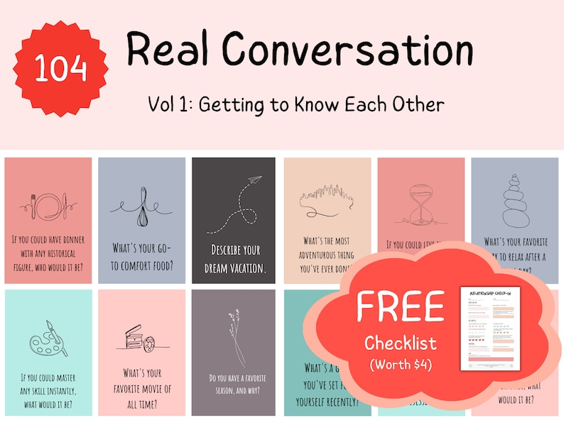 Couple Conversation Card | Getting to Know Each Other| Icebreaker ...