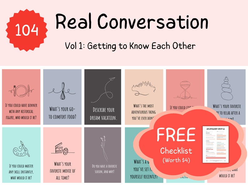 Couple Conversation Card Getting to Know Each Other - Etsy