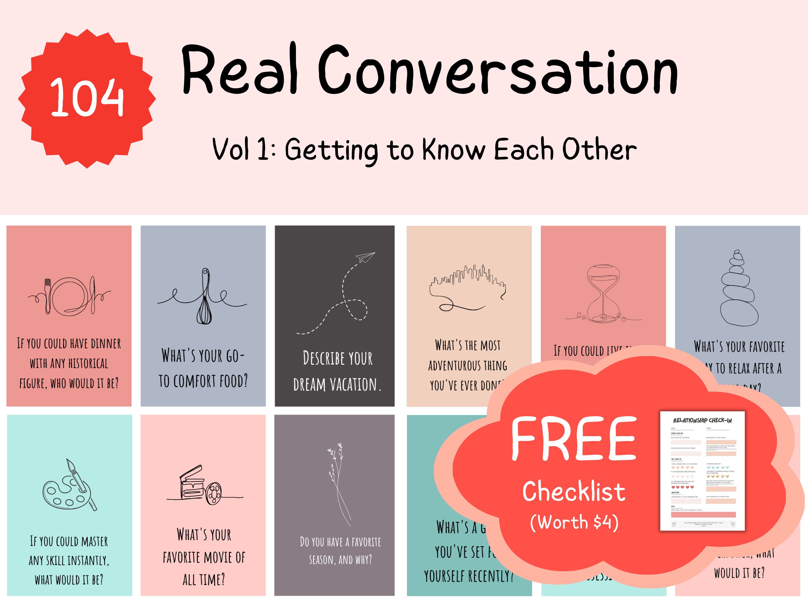 Couple Conversation Card Getting to Know Each Other - Etsy