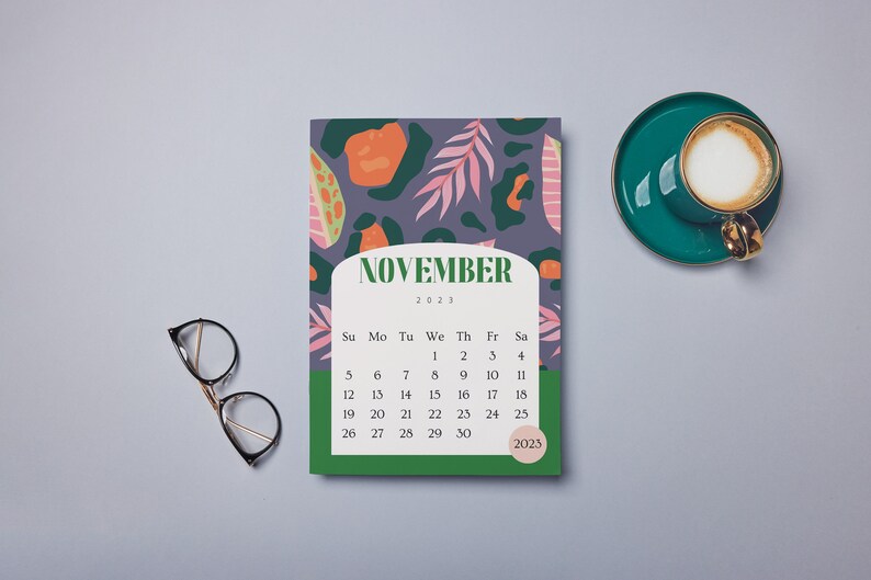 Calendar 2023 Cheetah Tiger, 2023 Desk Calendar, 12 Months Calendar ...