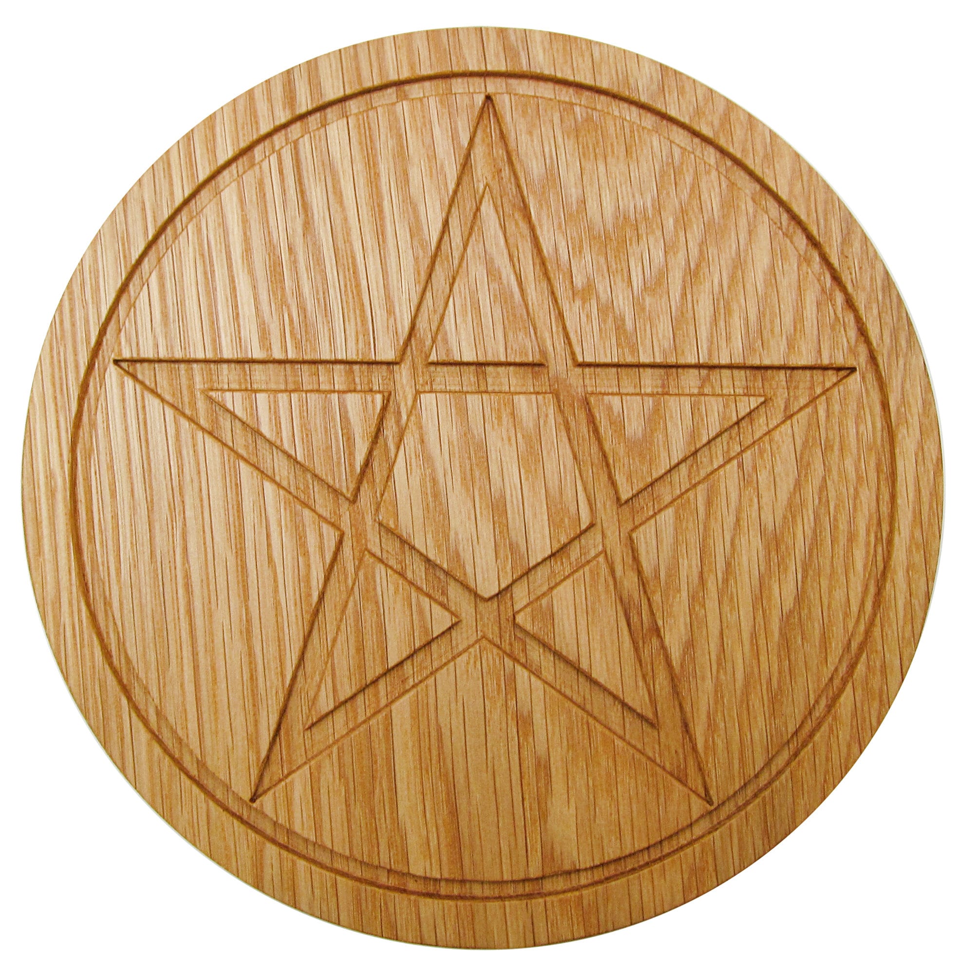 Solid Oak Wood Wiccan Pentacle Paten Altar Tool Pentagram Plate - Etsy
