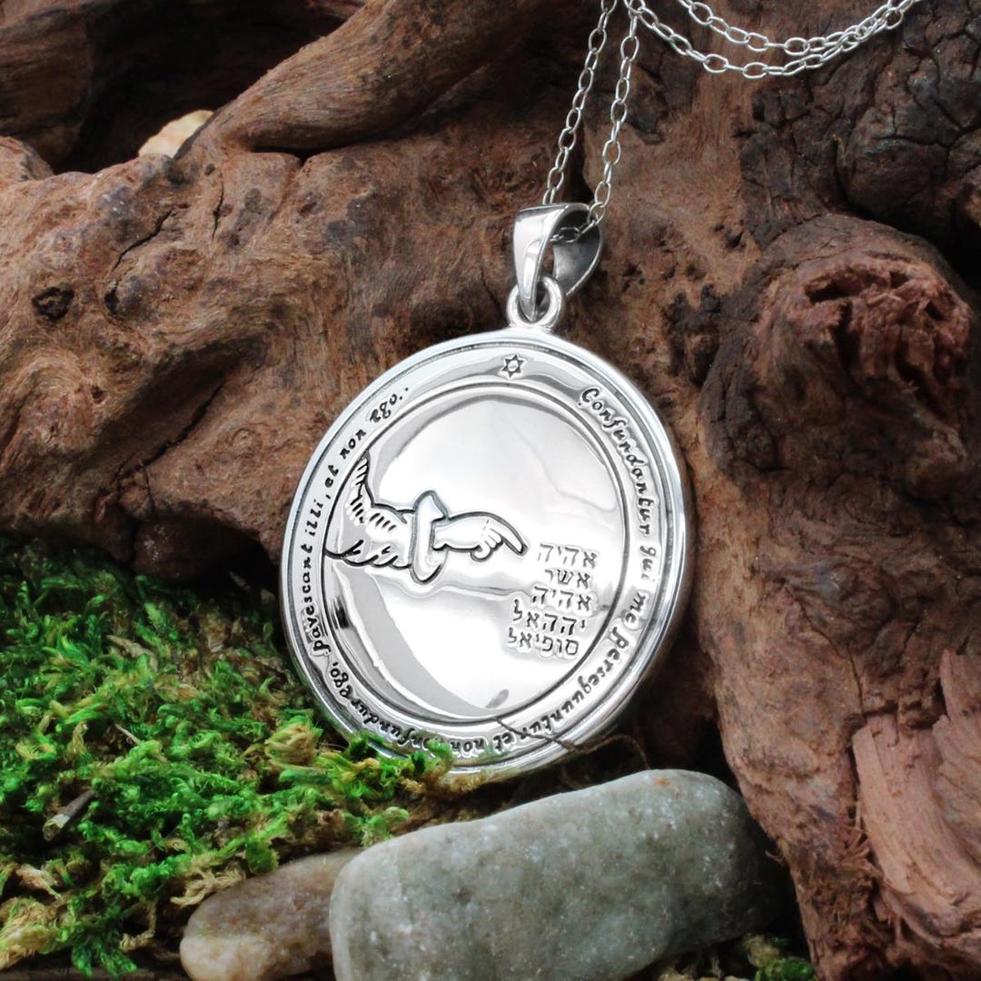 Fourth Pentacle of the Moon Pendant Necklace - Sterling Silver Key of ...