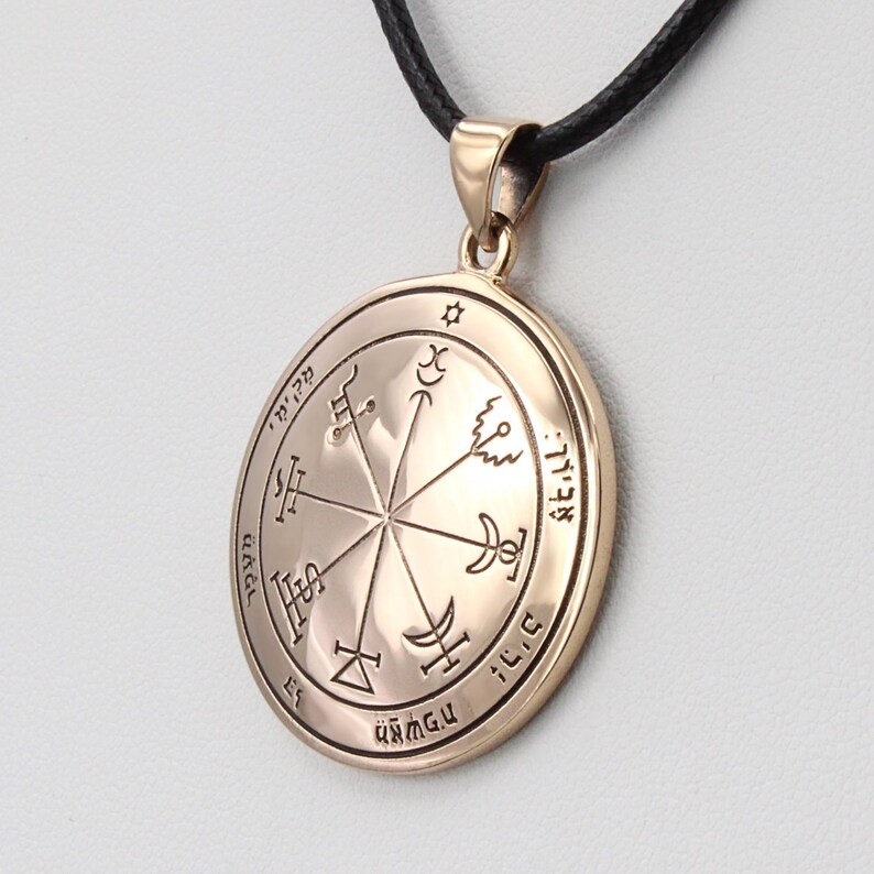 Seventh Pentacle of Jupiter Pendant - Solid Bronze King Solomon Wealth ...
