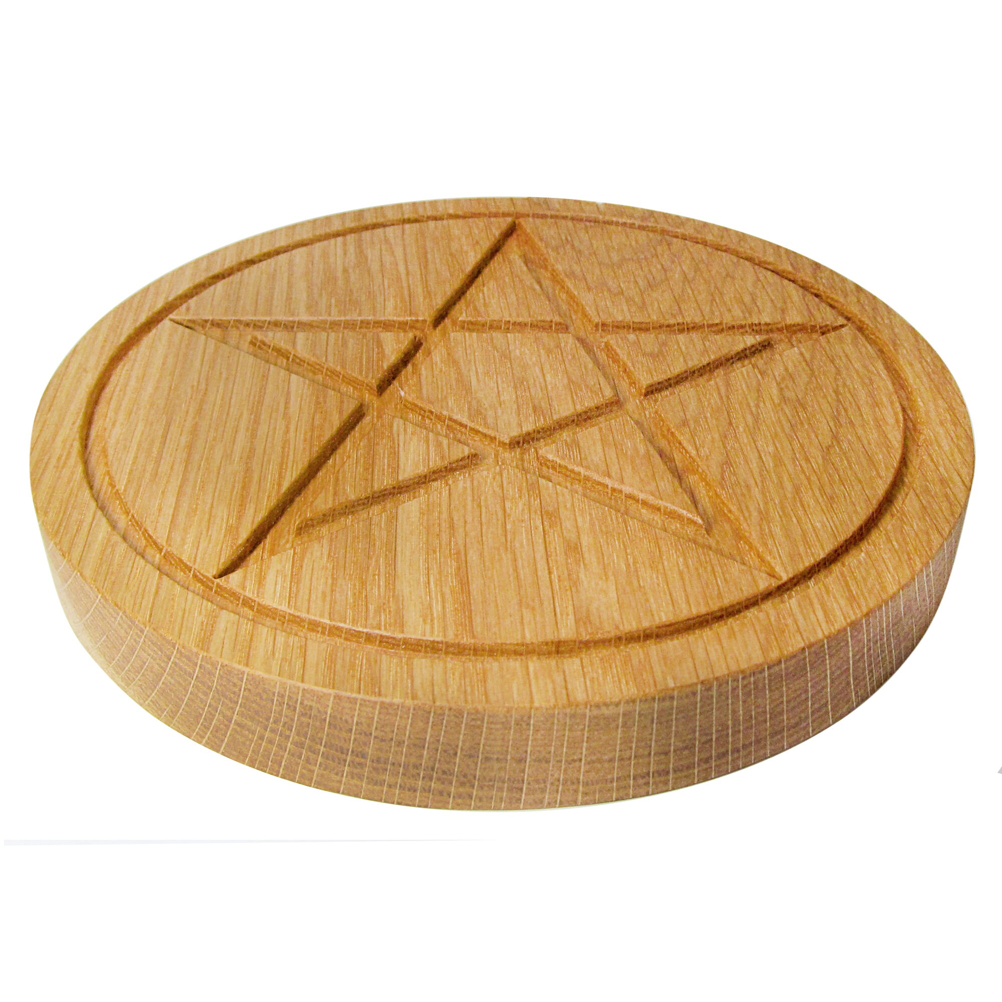 Solid Oak Wood Wiccan Pentacle Paten Altar Tool Pentagram Plate - Etsy