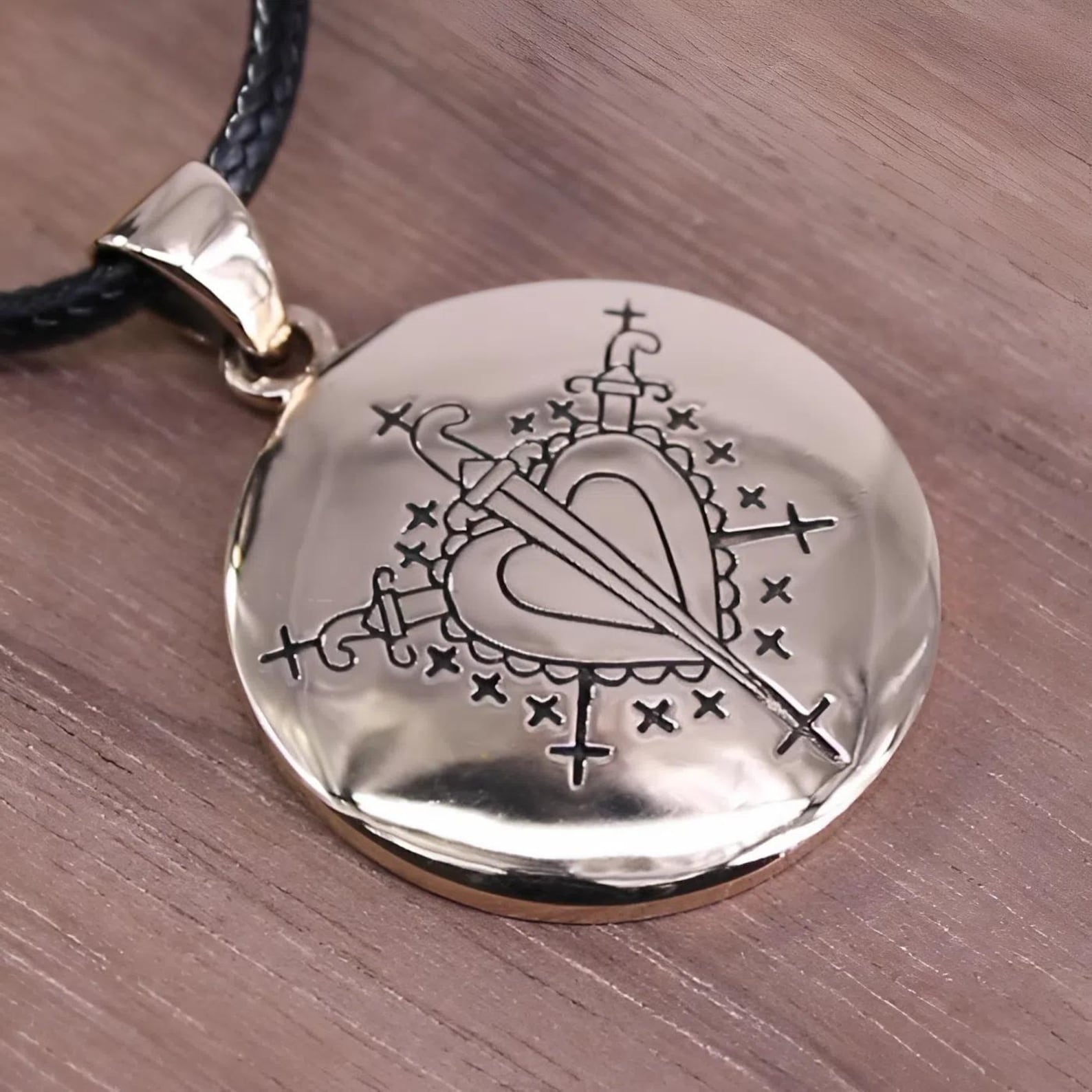 Ezili Dantor Necklace - Erzulie Dantor Veve Symbol Voodoo Pendant ...