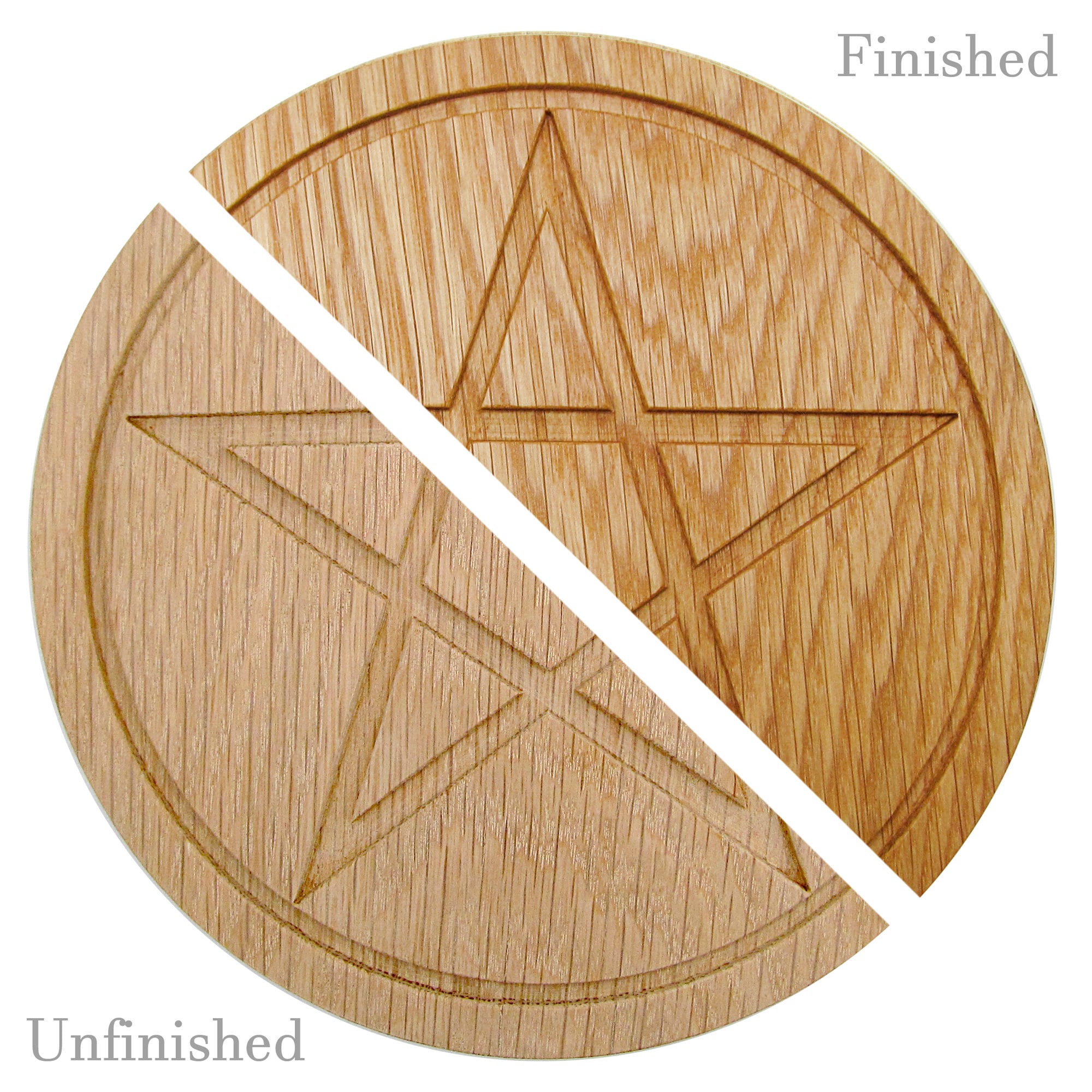Solid Oak Wood Wiccan Pentacle Paten Altar Tool Pentagram Plate - Etsy