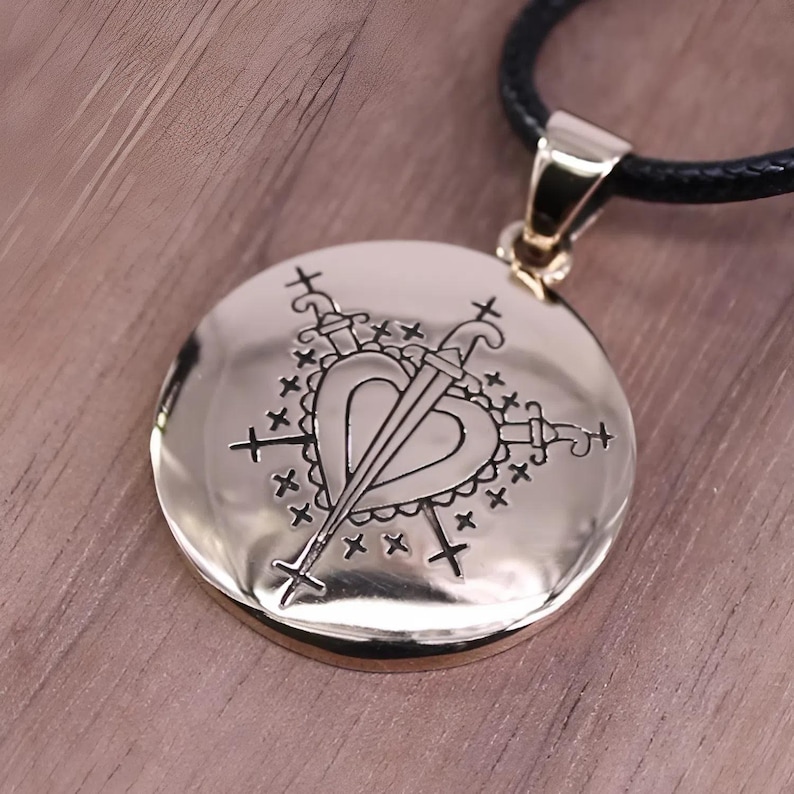 Ezili Dantor Necklace - Erzulie Dantor Veve Symbol Voodoo Pendant ...