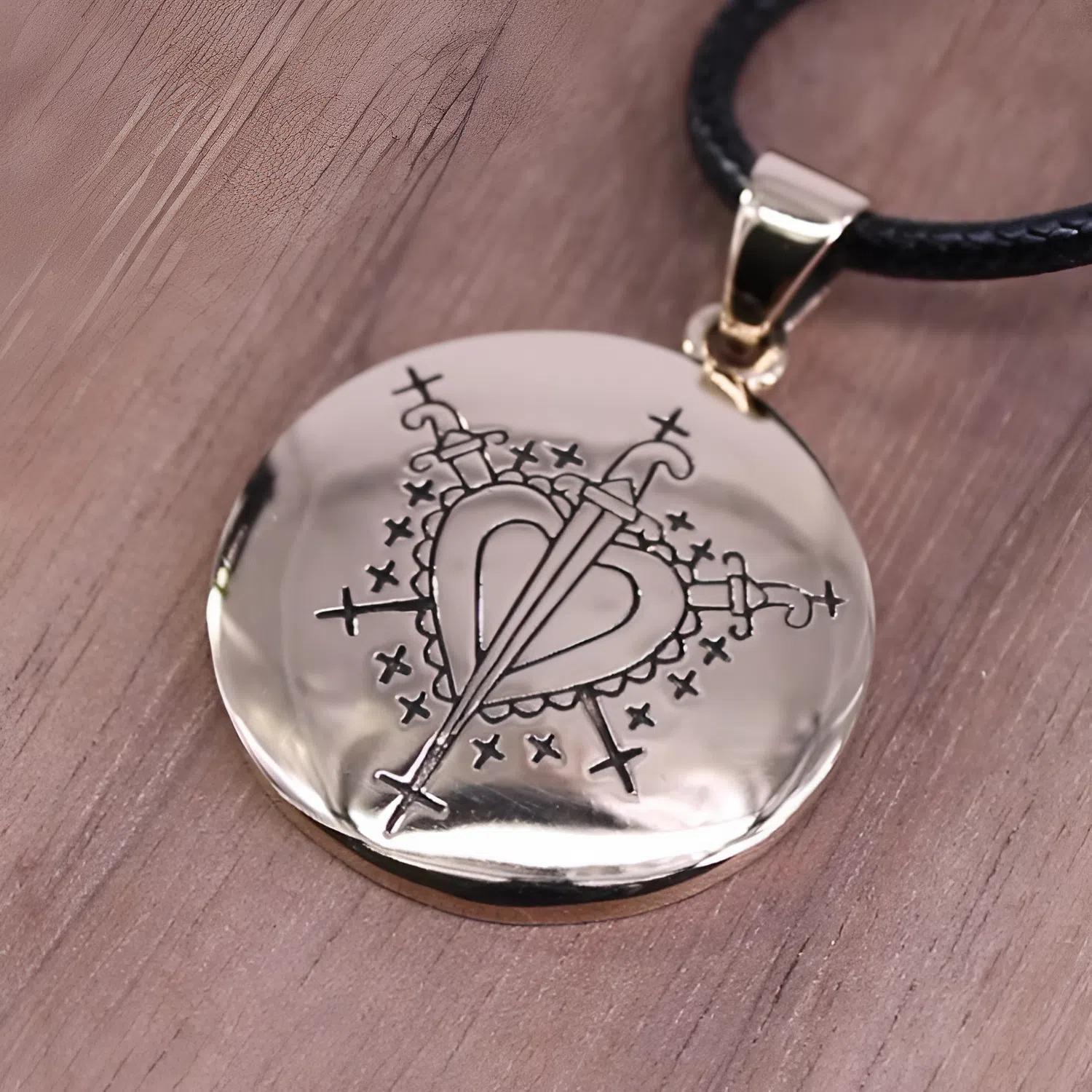 Ezili Dantor Necklace - Erzulie Dantor Veve Symbol Voodoo Pendant ...