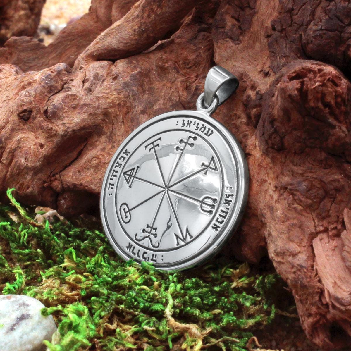 Third Pentacle of Saturn Pendant - Sterling Silver Key of Solomon Sigil ...