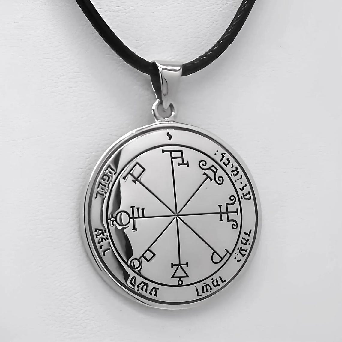 Sixth Pentacle of Saturn Pendant - Sterling Silver Key of Solomon Sigil ...