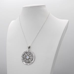 Large Wheel of the Year Pendant Necklace With Rainbow Moonstone - .925 ...