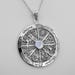 Large Wheel of the Year Pendant Necklace With Rainbow Moonstone - .925 ...