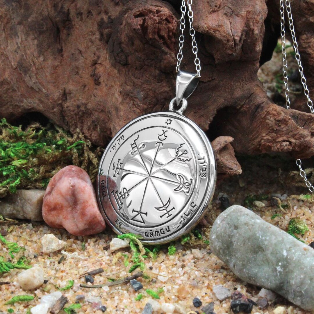 Seventh Pentacle of Jupiter Pendant - Sterling Silver Key of Solomon ...