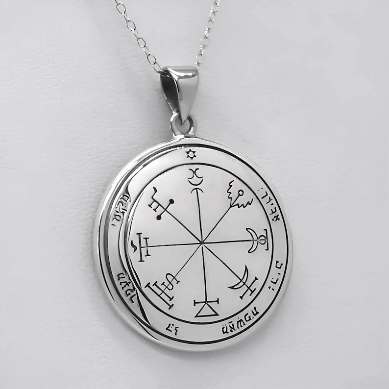 Seventh Pentacle of Jupiter Pendant - Sterling Silver Key of Solomon ...