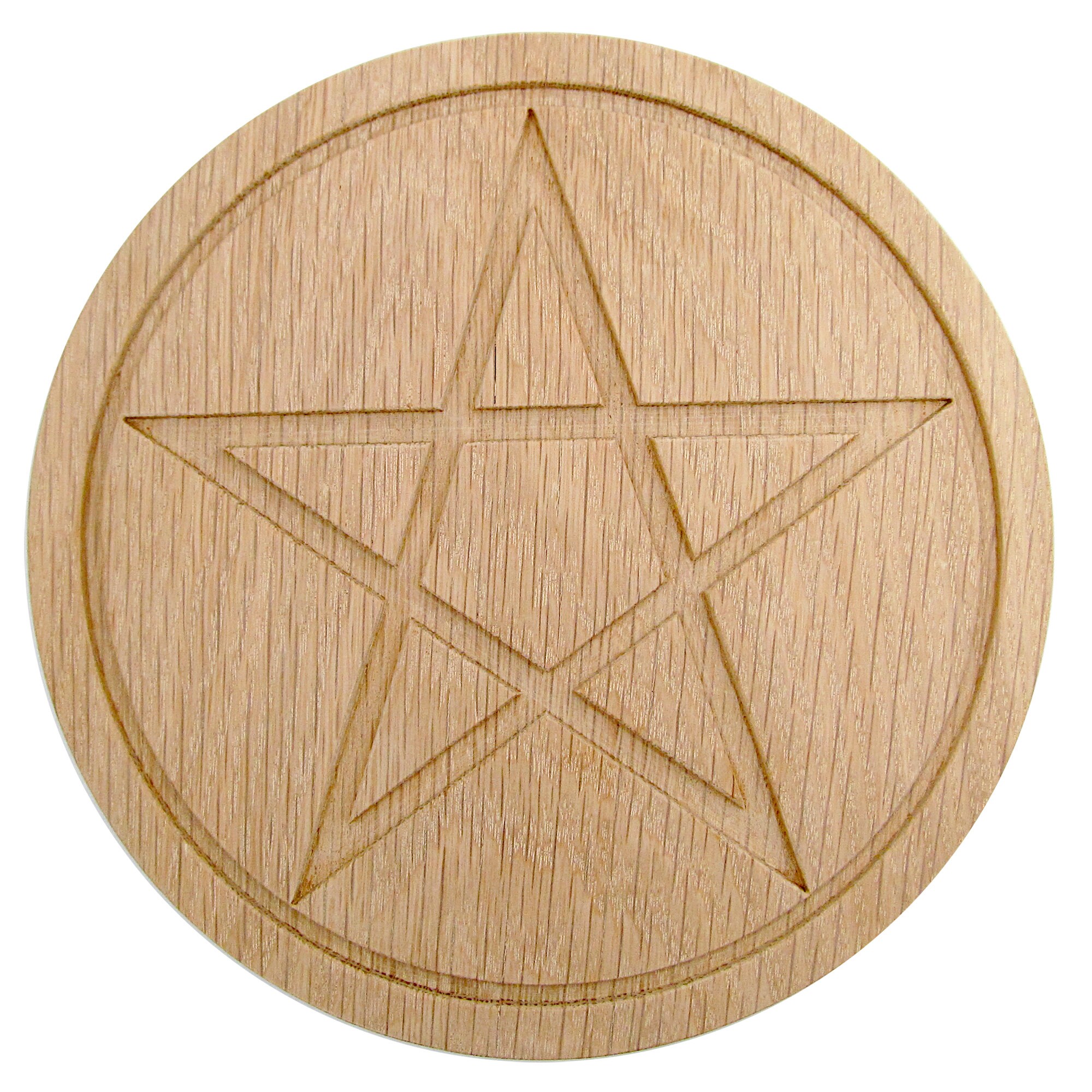 Solid Oak Wood Wiccan Pentacle Paten Altar Tool Pentagram Plate - Etsy