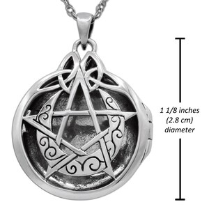 Witch Locket Necklace - Sterling Silver Wiccan Pentacle Spell Locket ...