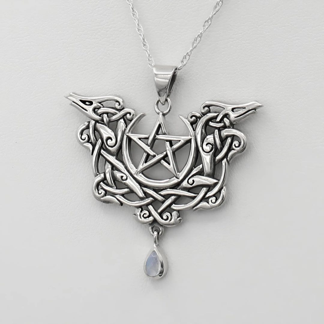 Dragon Pentacle Necklace - .925 Sterling Silver Celtic Dragon With ...