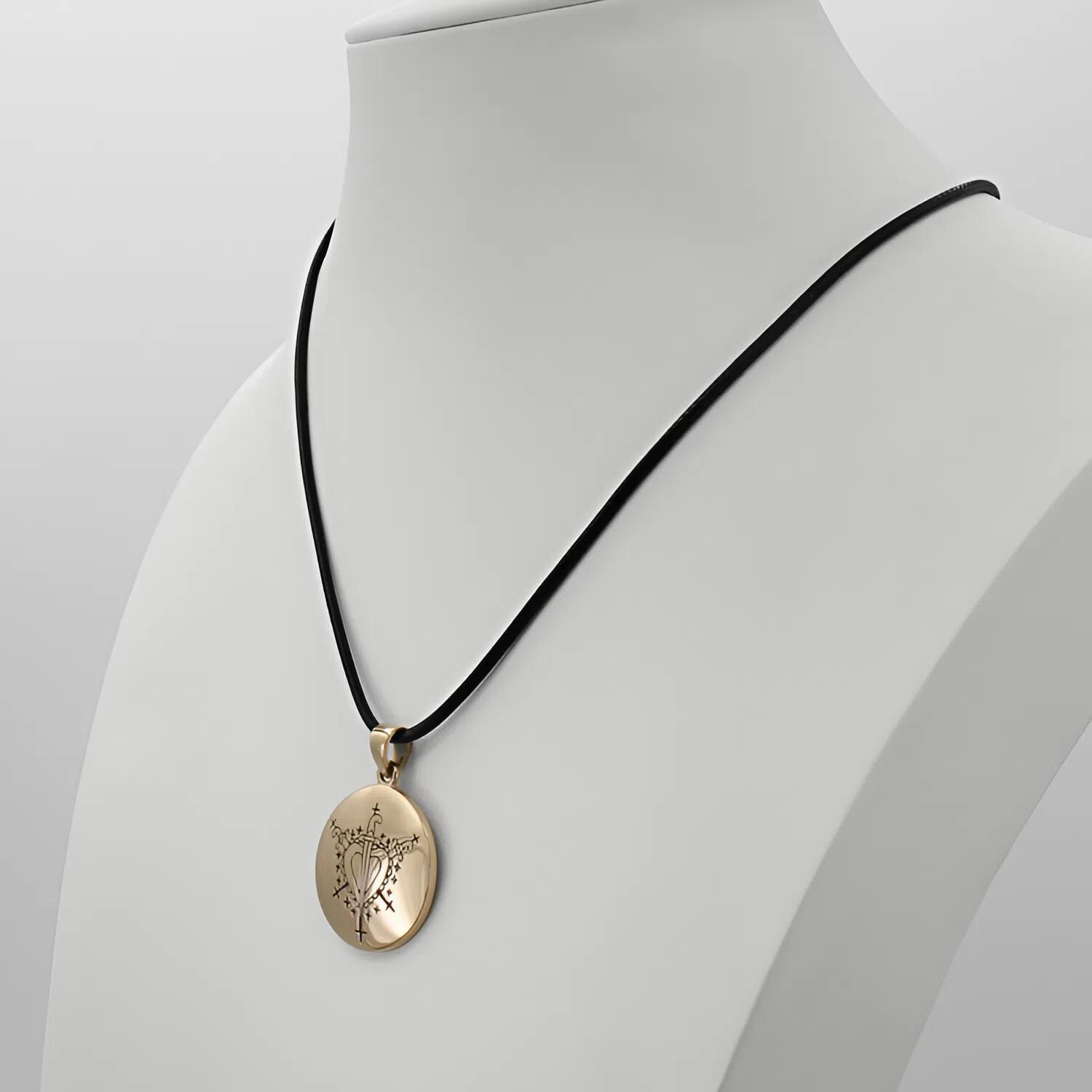 Ezili Dantor Necklace - Erzulie Dantor Veve Symbol Voodoo Pendant ...