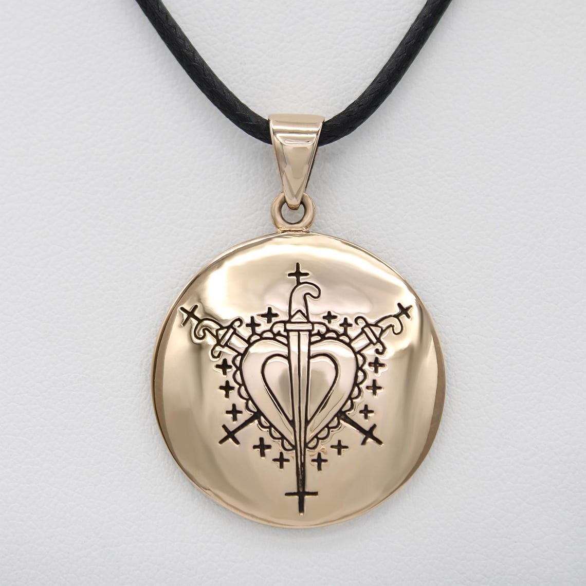 Ezili Dantor Necklace - Erzulie Dantor Veve Symbol Voodoo Pendant ...