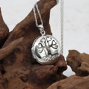 Tree of Life Pentacle Locket Necklace Sterling Silver Wiccan Spell ...