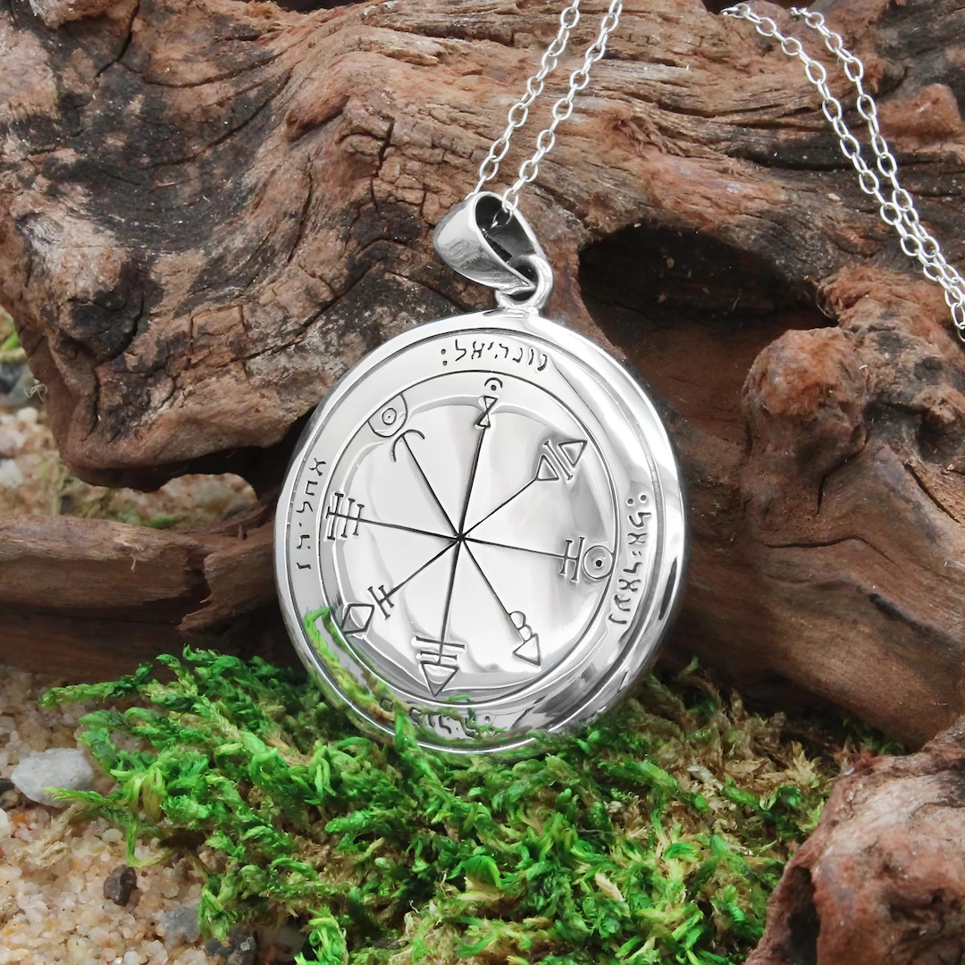 First Pentacle of Venus Pendant - Sterling Silver Key of Solomon Sigil ...