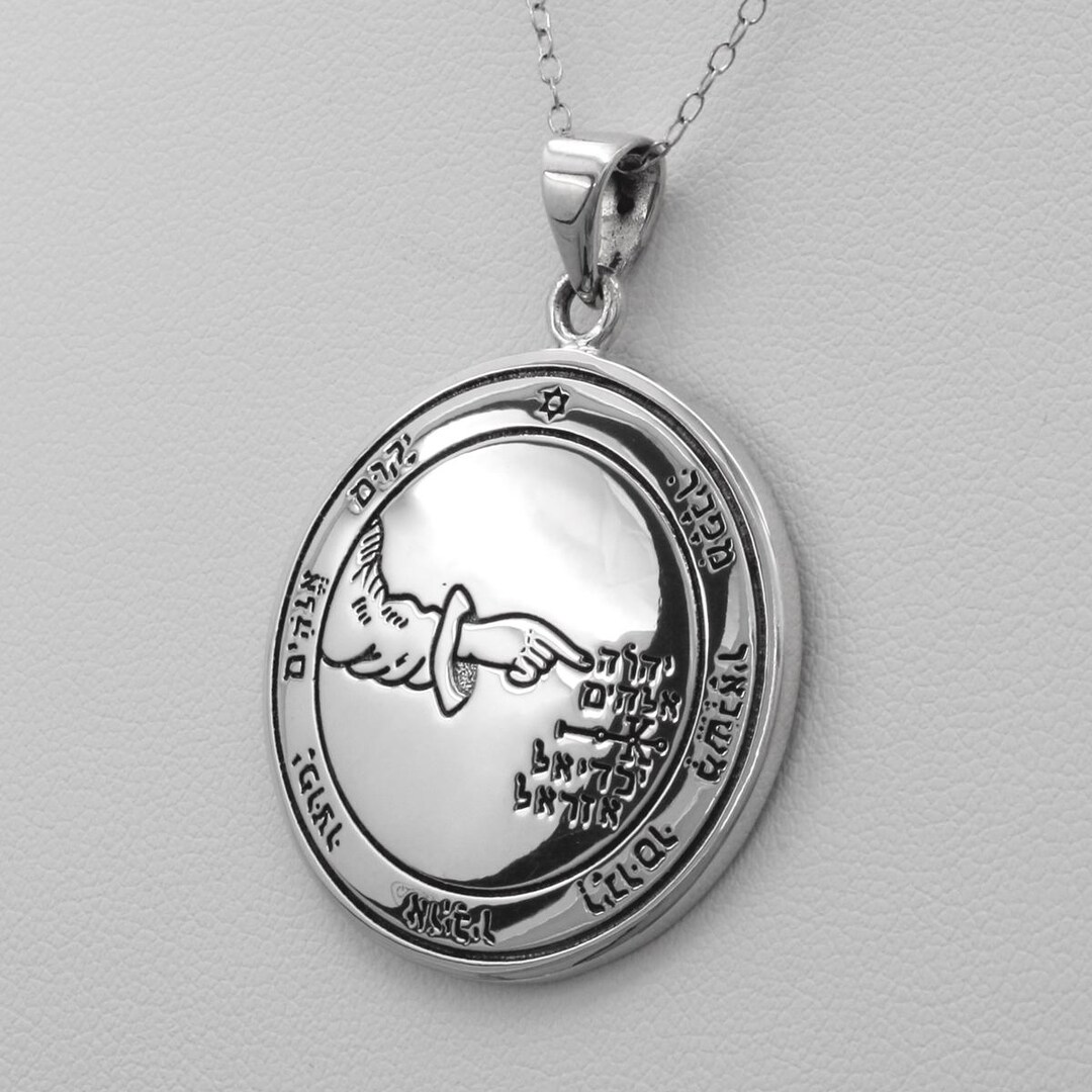 Fifth Pentacle of the Moon Pendant Necklace - Sterling Silver Key of ...