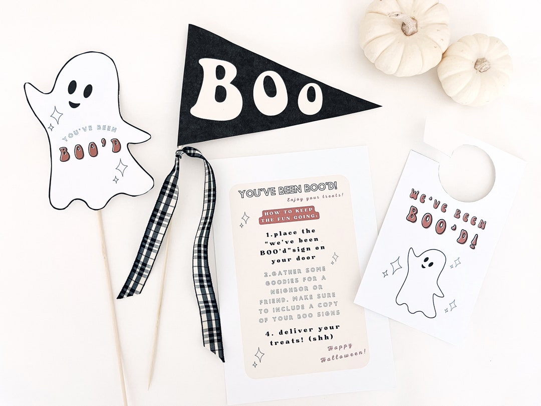 Neutral Halloween Boo Kit Printable You've Been Boo'd We've Been Boo'd ...