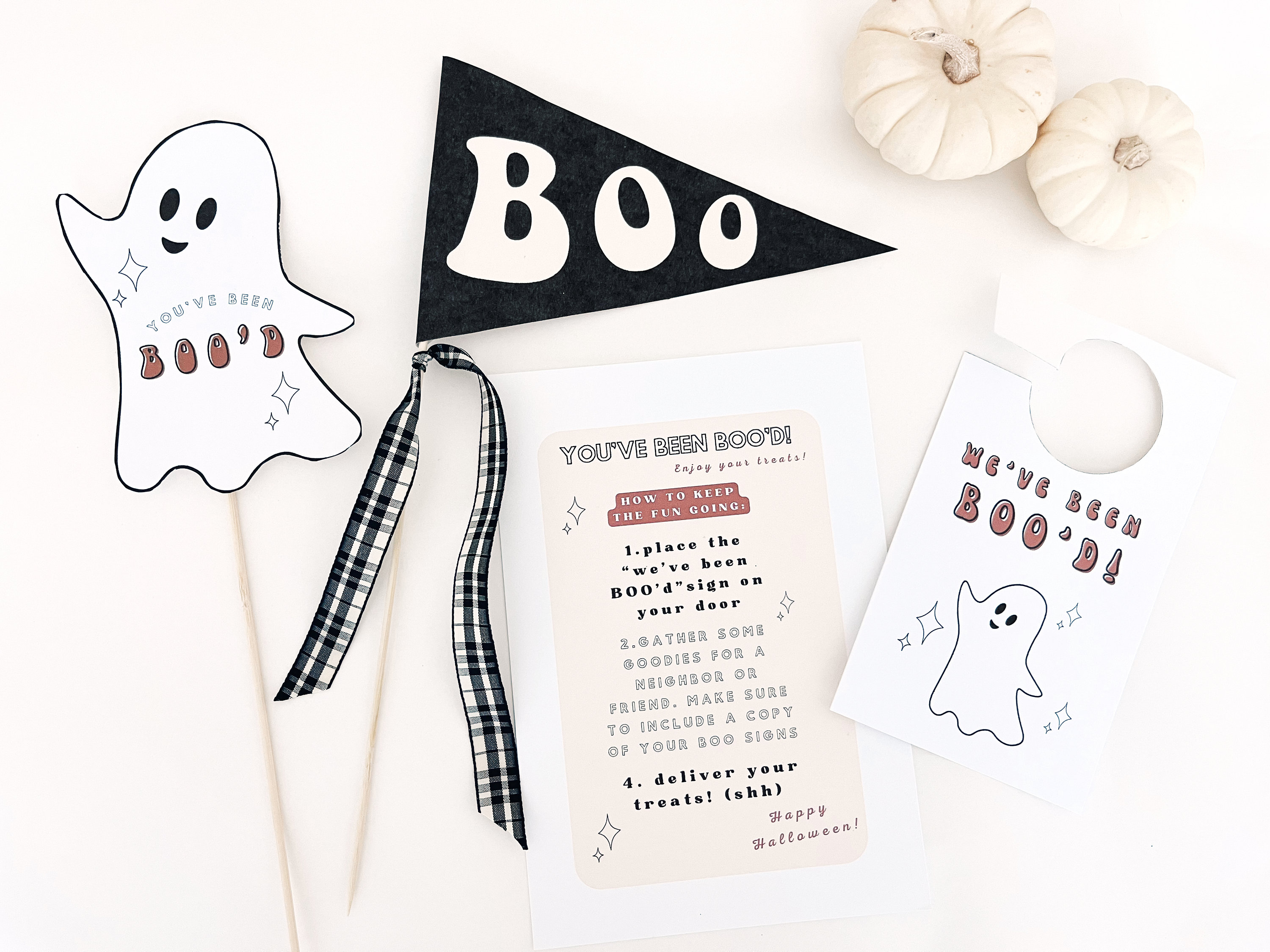 Neutral Halloween Boo Kit Printable You've Been Boo'd We've Been Boo'd ...
