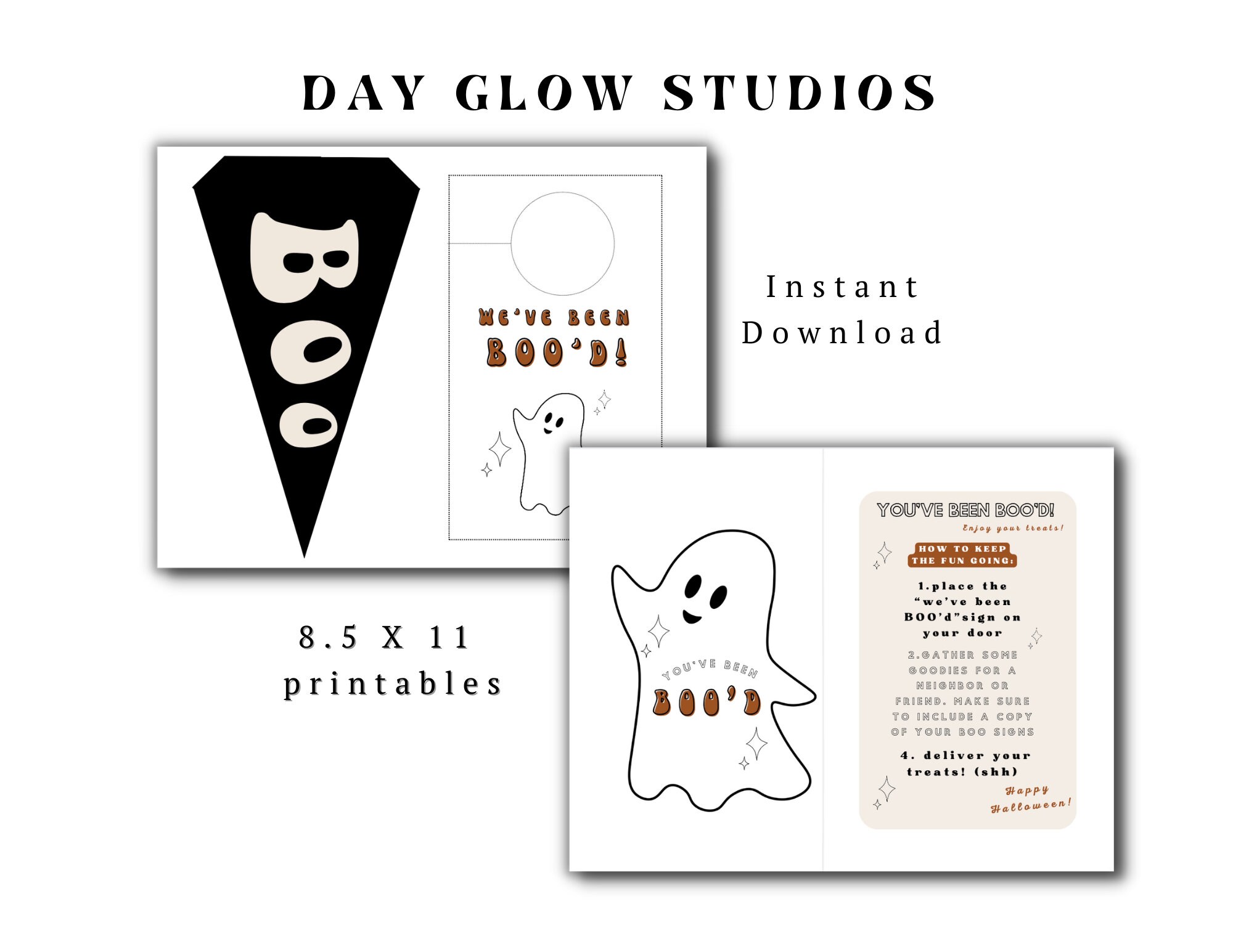 Neutral Halloween Boo Kit Printable You've Been Boo'd We've Been Boo'd ...