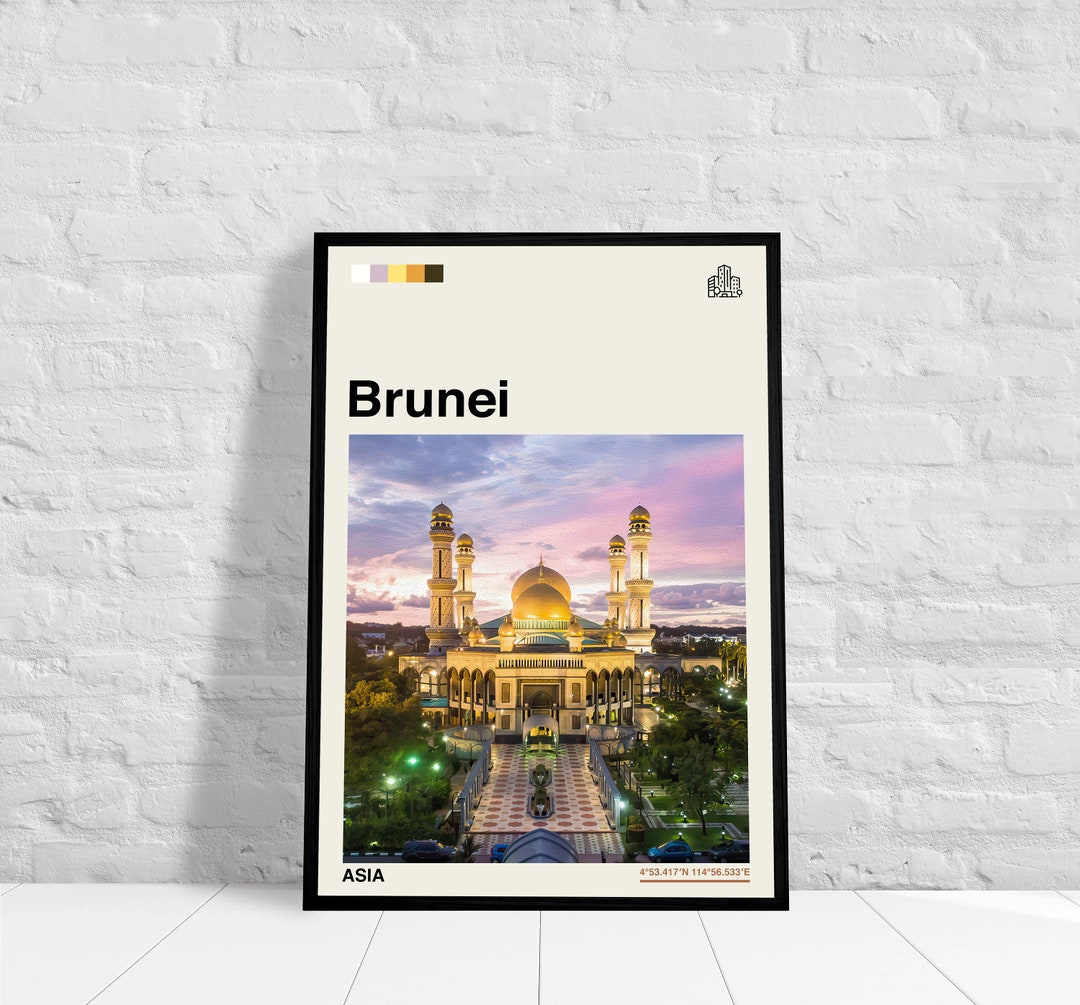 Brunei Poster Brunei Travel Poster Brunei Print Brunei - Etsy