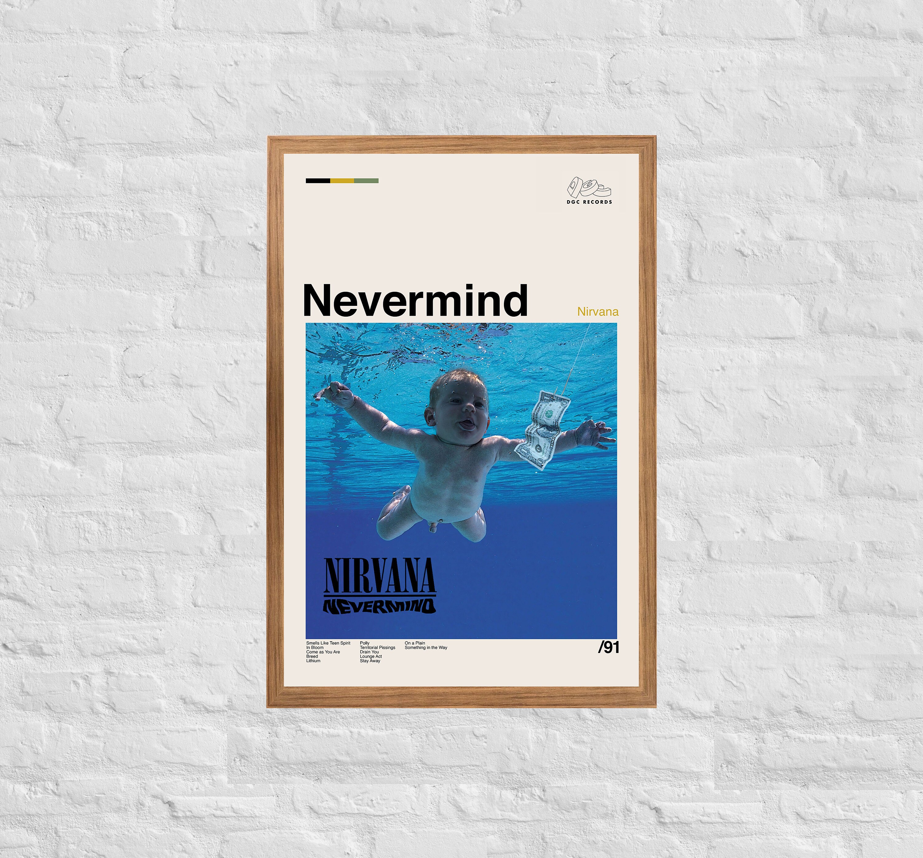 Vintage Nirvana - Nevermind Music Album Poster, Music Poster sold by ...