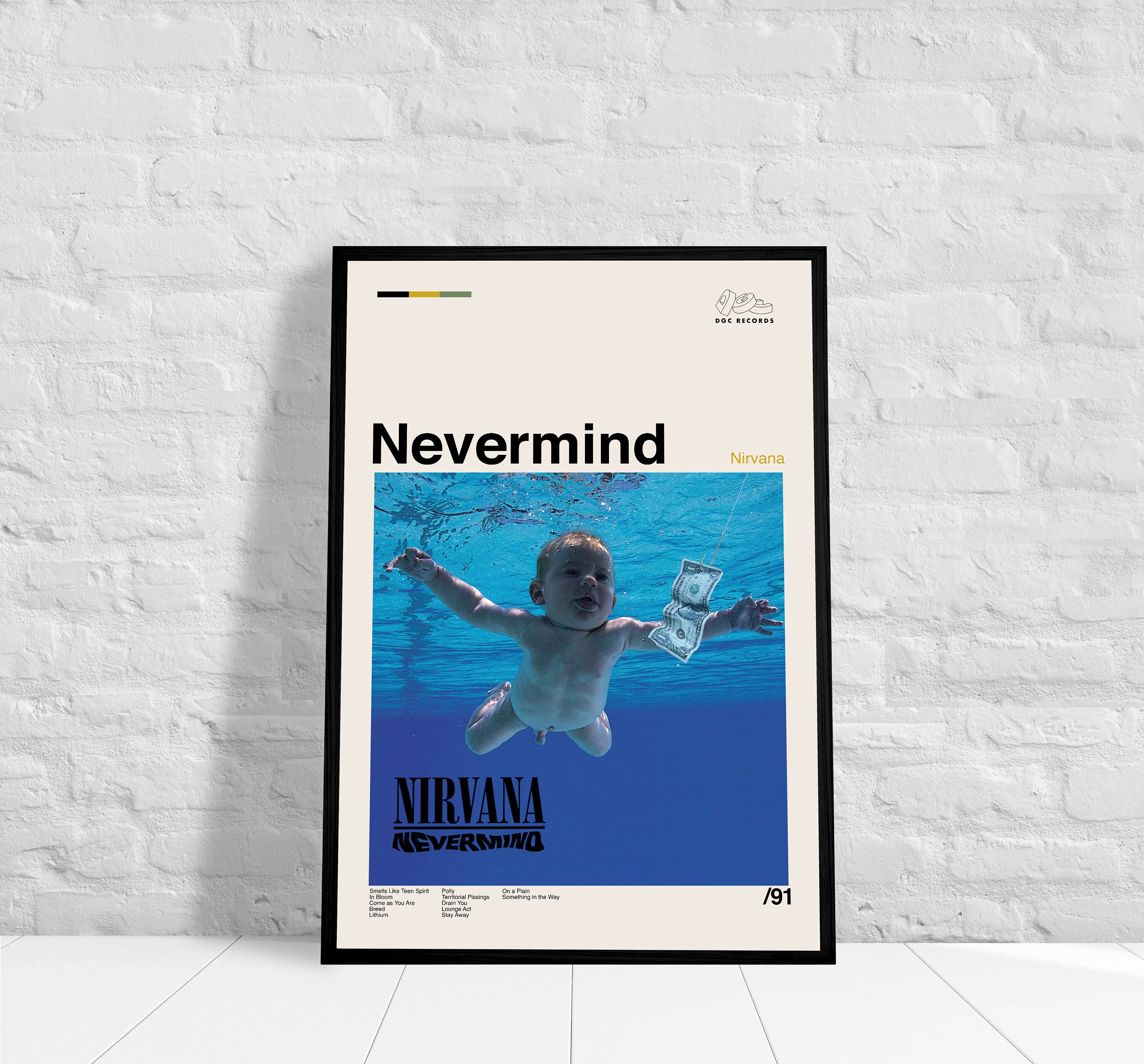Vintage Nirvana - Nevermind Music Album Poster, Music Poster sold by ...