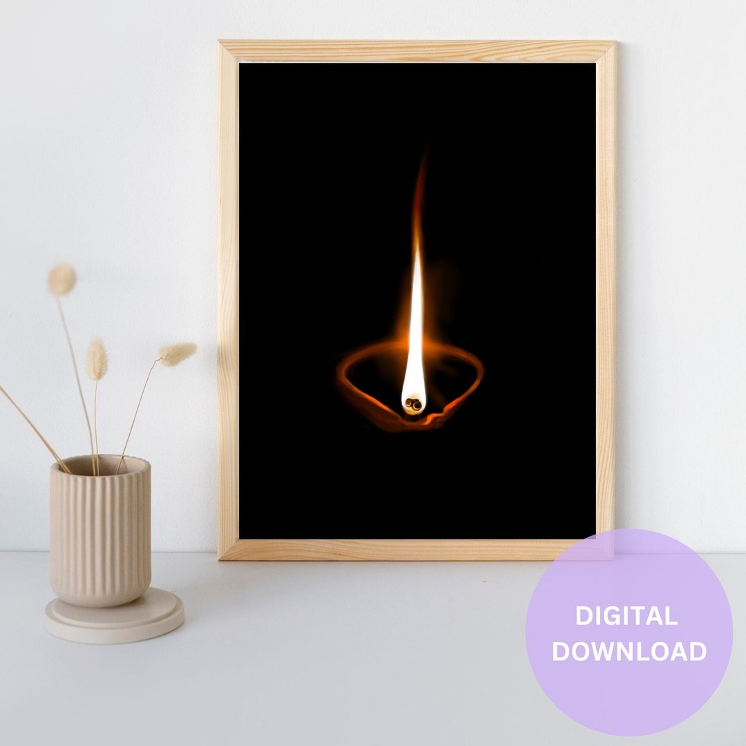 Indian Wallart Print, Diya Digital Wall Art Diwali,printable ...