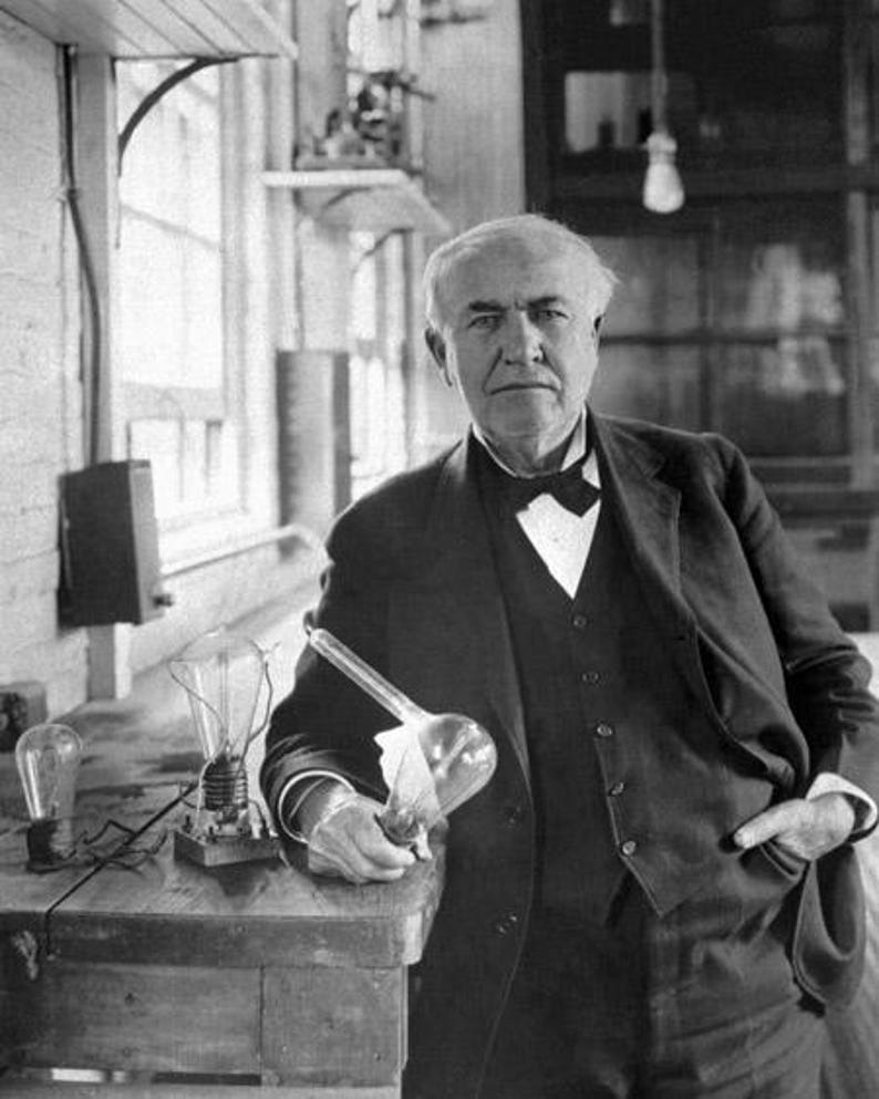 Famous Inventor THOMAS EDISON Glossy 8x10 or 11x14 Photo Light Bulb ...