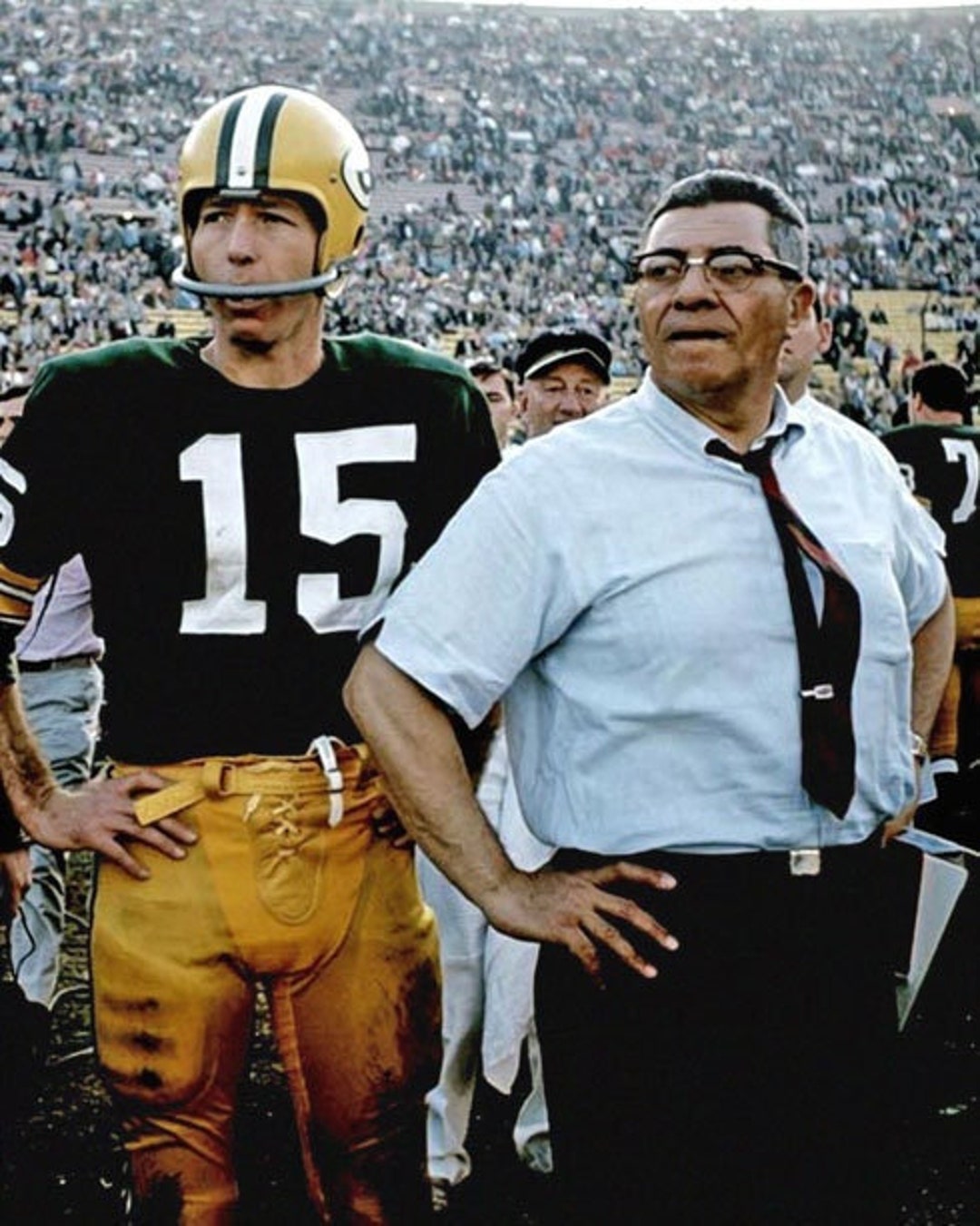 Hall of Famers BART STARR and Vince Lombardi Glossy 8x10 Photo Green ...