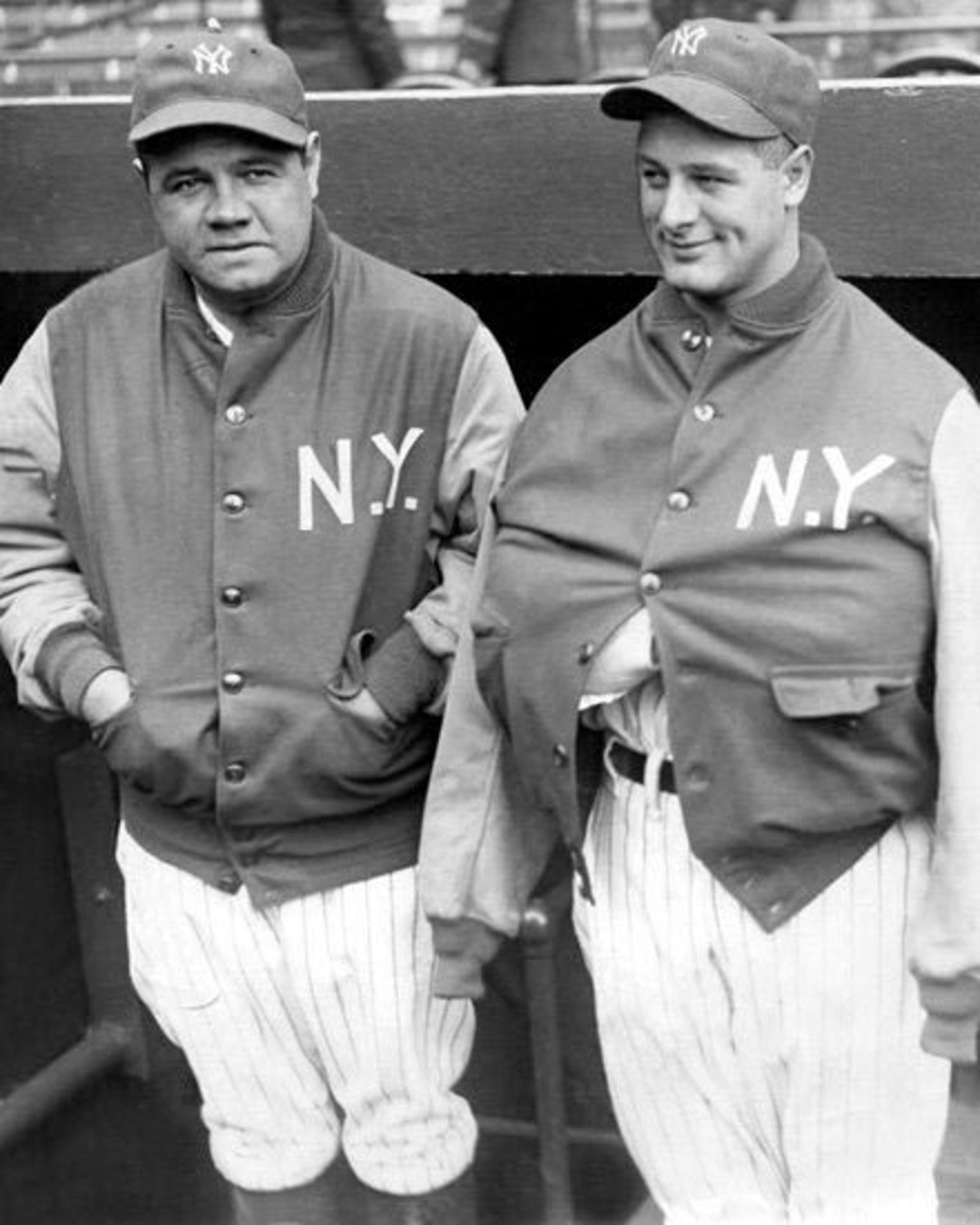 Baseball Legends Lou Gehrig and Babe Ruth Glossy 8x10 or 11x14 Photo ...