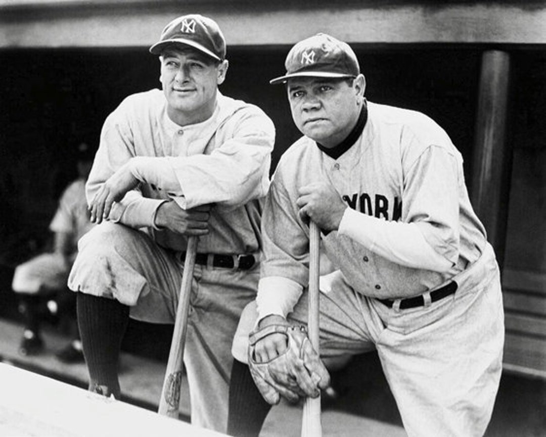 BASEBALL LEGENDS Lou Gehrig and Babe Ruth Glossy 8x10 or 11x14 Photo ...